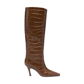 Amina Muaddi Mona Boot 80 - - Shoes - Damen - Braun - 39 1/2 EU