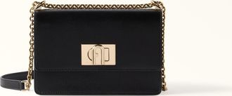 Furla 1927 Umh&auml;ngetasche Nero Schwarz Strukturiertes Leder Damen