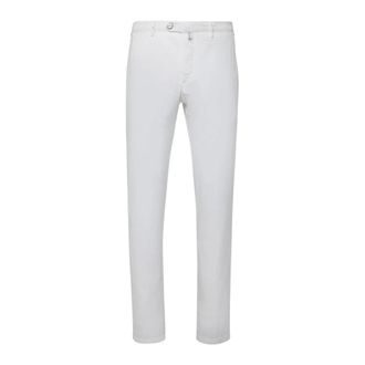 Kiton Wei&szlig;e Slim-Fit-Hose aus Baumwollseide - - Trousers - Herren - Wei&szlig; - W33