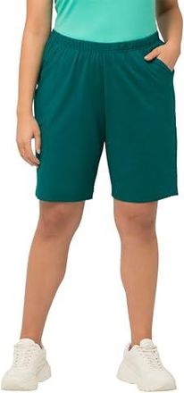 Ulla Popken Short en Jersey, Poches, Taille élastique 818396 Pantalon, émeraude, 40W / 32L Femme