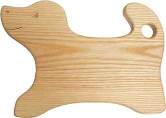 Mitienda Fr&uuml;hst&uuml;cksbrettchen aus Holz mit Tiermotiv Hund inkl. Eierhalter, Geschenk f&uuml;r Kinder
