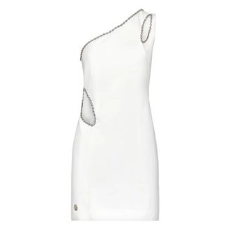 Philipp Plein Femme, Robes, Blanc, Taille: 42 FR Robe Fourreau Une &Eacute;paule