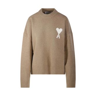 Ami Pull Col Rond Ami de Coeur - Femme - Pulls - Beige - Taille: 44 FR