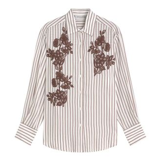 Ermanno Scervino Femme, Blouses et Chemises, Multicolore, Taille: 34 FR Chemise Ray&eacute;e Brod&eacute;e