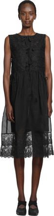 Renli Su Silk Sheer Lace Mini Dress