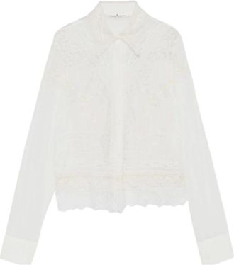 Ermanno Scervino Femme, Blouses et Chemises, Blanc, Taille: 38 FR Chemise Avec Broderie