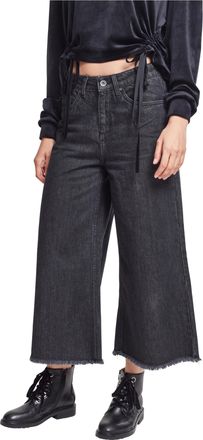 Urban Classics Damen Ladies Denim Culotte Hose,, per pack Schwarz (black washed 00709), W28(Herstellergröße: M)