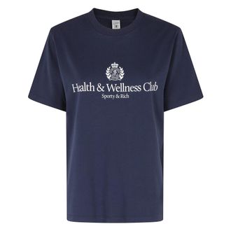 Sporty & Rich H&W Crest T-Shirt - - Tops - Damen - Blau - L