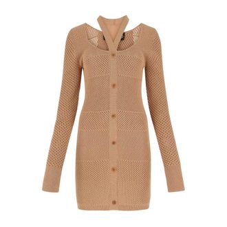 ADĀMO Andrea Adamo Biscuit Mesh Mini Dress - - Dresses - Damen - Braun - S/M