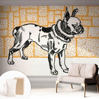 Tulup Carta Da Parati Facile Da Installare - Vlies Per Arredamento Interno - Per Pareti - Stile Moderno - Con Colla Gratuita Cane Retr&ograve; 312x219 Cm