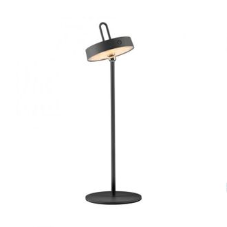 Licht-Erlebnisse LED Akku Tischleuchte Schwarz IP44 Wohnzimmer Schlafzimmer Balkon H:47,2 cm 2700 K 130 lm Touchdimmer Memory vielseitige Nachttischlampe Modern SORREL