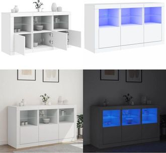 vidaXL Sideboard mit LED-Leuchten Weiß 123x37x67 cm - Schreibtisch - Wohnzimmermöbel - Sideboard - Regal - TV-Stand - Home & Living