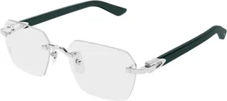 Cartier CT0623O003 Rimless Design Sunglasses - Green
