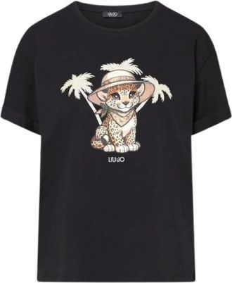 Liu Jo Femme, Tops, Noir, Taille: 40 FR T-shirt avec imprim&eacute;