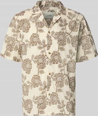 Les Deux Freizeithemd mit floralem Allover-Stitching Modell Lesley