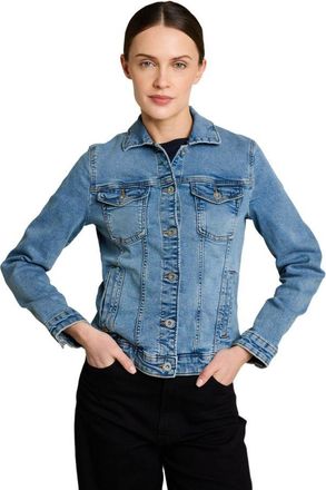Tom Tailor Jeansjacke N blau,Casual,Baumwolle,Washed,Umlegekragen,Lang,Regular Fit
