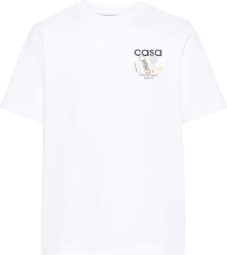 Casablanca Homme, Tops, Blanc, Taille: 2XL T-Chemises