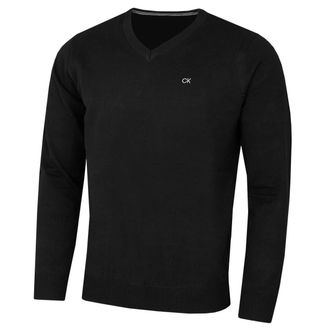 Calvin Klein Herren V-Ausschnitt Soft Cotton Pullover - Schwarz - XXXXL