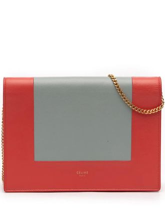 Celine sac &agrave; portefeuille Frame Wallet on Chain en cuir (2017) - Rouge
