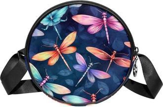 Generic Petit sac &agrave; bandouli&egrave;re circulaire pour femme, sac &agrave; bandouli&egrave;re avec fermeture &eacute;clair, bretelles r&eacute;glables, sac &agrave; main rond d&eacute;contract&eacute; pour femmes e