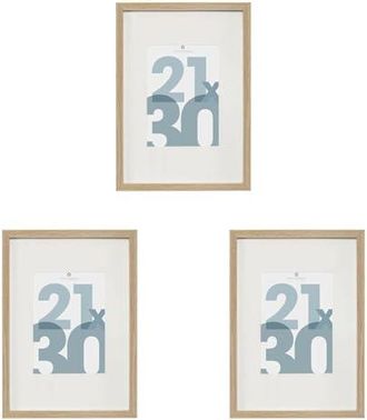 Atmosphera Atmosphera - Cadre photo Manu - bois et verre - 21x30 cm (Lot de 3)