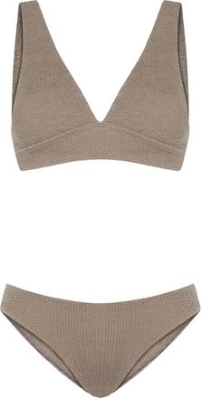 Sorbet Island Sorbet Island, Femme, Maillots de bain, Brun, Taille: ONE Size Bikini en tissu froiss&eacute; avec pochette