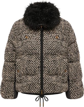 Moncler Moncler Dynamique Boucl&eacute; Short Down Jacket, Women, Gray, Size: 00