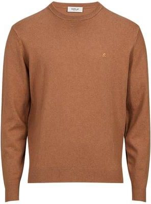 Replay Pull droit col rond en coton et cachemire