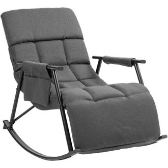 Clp Chaise &agrave; bascule Cathy Gris fonc&eacute; Tissu