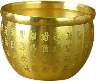 BESPORTBLE Kupfer Schatzbecken 7,5cm Feng Shui Geld und Reichtumsschale Tischdekoration Langlebige Metall Gl&uuml;cksschale f&uuml;r Zuhause und B&uuml;ro