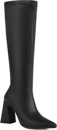 Generic Bottes fines et extensibles pour femme - Bout pointu - Talons &eacute;pais - &Agrave; enfiler - Pour lhiver, les mariages, les rendez-vous galants - Chaussures habi