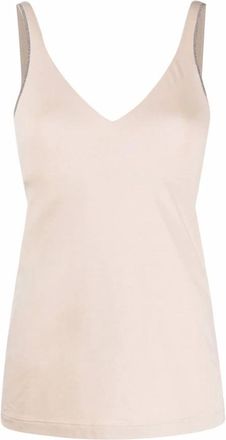Brunello Cucinelli Femme, Tops, Beige, Taille: 38 FR Jersey Top