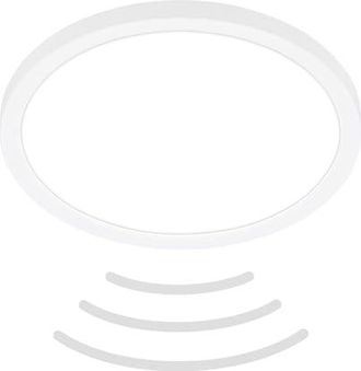 Briloner LED Deckenlampe mit Bewegungsmelder 3m Reichweite IP44, neutralwei&szlig;e Lichtfarbe, flach, 120 Grad Erfassung, Deckenleuchte, LED Panel, Badlampe, Badezi