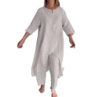 Generic Ensemble de salon pour femme - Imprim&eacute; confortable &agrave; manches longues - Pantalon long - Ensemble deux pi&egrave;ces - Surv&ecirc;tement en velours pour femme - Tenu