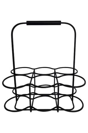 Blomus Flaschenträger Wires, Schwarz, Metall, 29x34x20 cm, Küchenzubehör, Flaschenträger