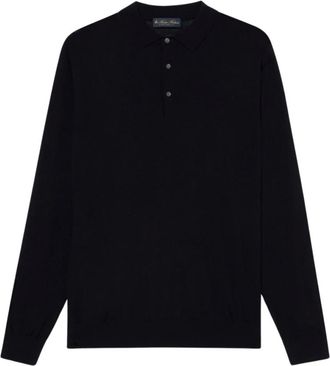Brooks Brothers Homme, Pulls, Bleu, Taille: XL Polo en maille de laine M&eacute;rinos