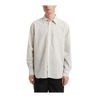 Norse Projects Homme, Chemises, Beige, Taille: S Chemise à Rayures Oversize Marron
