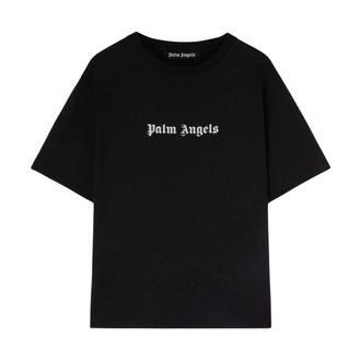 Palm Angels Homme, Tops, Noir, Taille: XL T-shirt avec logo pour homme