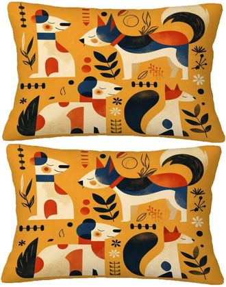 Generic Kissenbezug 80x100 - Hund Kissen Niedlich Samt Kissenbez&uuml;ge 2er Set, 2026 Neu Rectangle Pillow Cover Mit Verstecktem Rei&szlig;verschluss, Sofakissen f&uuml;r Wo