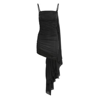 MUGLER Asymmetrisches Mini-Kleid mit Drapierung - - Dresses - Damen - Schwarzk - XS