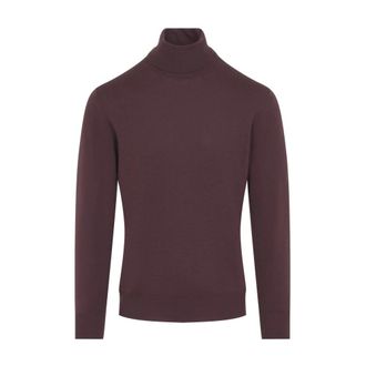 Canali Pull &agrave; col roul&eacute; en laine M&eacute;rinos de voyage - Homme - Pulls - Rouge - Taille: XL