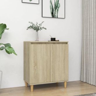 vidaXL Vidaxl - Buffet ch&ecirc;ne sonoma 60x35x70 cm - Bois ding&eacute;nierie et pieds en eucalyptus - Rangement optimal pour bibelots et livres