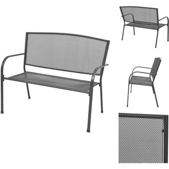 vidaXL Vidaxl - Gartenbank 108 cm Stahl und Drahtgitter Anthrazit - Metallbank - Gartenbank - Outdoor M&ouml;bel - Balkonm&ouml;bel - Industrielles Design