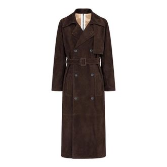 S.W.O.R.D 6.6.44 S.w.o.r.d 6.6.44 - Long Suede Trench Coat - Femme - Manteaux - Brun - Taille: 40 FR
