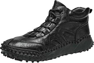 Generic YUJIEBB Bottines pour homme - Chaussures d&eacute;contract&eacute;es - Pour les loisirs, la marche, les activit&eacute;s en plein air - Fabriqu&eacute;es &agrave; la main, Noir sans fou