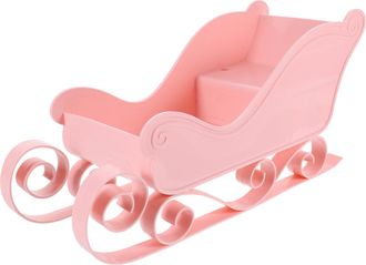 DOITOOL Weihnachtsschlitten Deko aus Miniatur Ornament für Tisch und Weihnachtsbaum Festliche Weihnachtsdekoration für Party und Feierlichkeiten Rosa