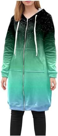 Generic 2026 Vestes pour femmes, manteaux &agrave; capuche pour femmes, automne hiver, poches chaudes, cordon de serrage, fermeture &eacute;clair, cardigan long &agrave; capuche, 