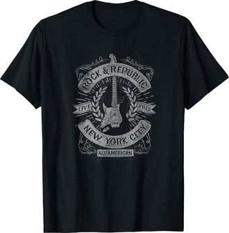 Trendy Apparel Trendy Rock And Republic NY Guitar Poster T-Shirt