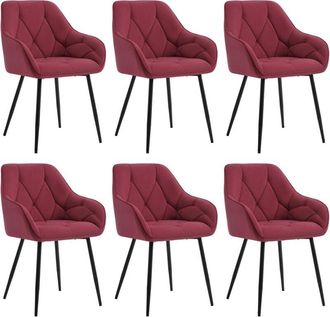 Woltu Woltu - Chaise de salle &agrave; manger en velours et m&eacute;tal - Ergonomique avec accoudoirs - Hauteur dassise 50.5 cm - Couleur bordeaux - Pour salon