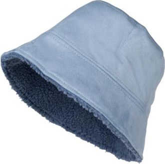 styleBREAKER Chapeau de p&ecirc;cheur r&eacute;versible Unisexe en Aspect Daim/Fourrure de Teddy, Chapeau r&eacute;versible Chaud 2 en 1, Bucket Hat Automne Hiver 04025037, Couleur:Bl